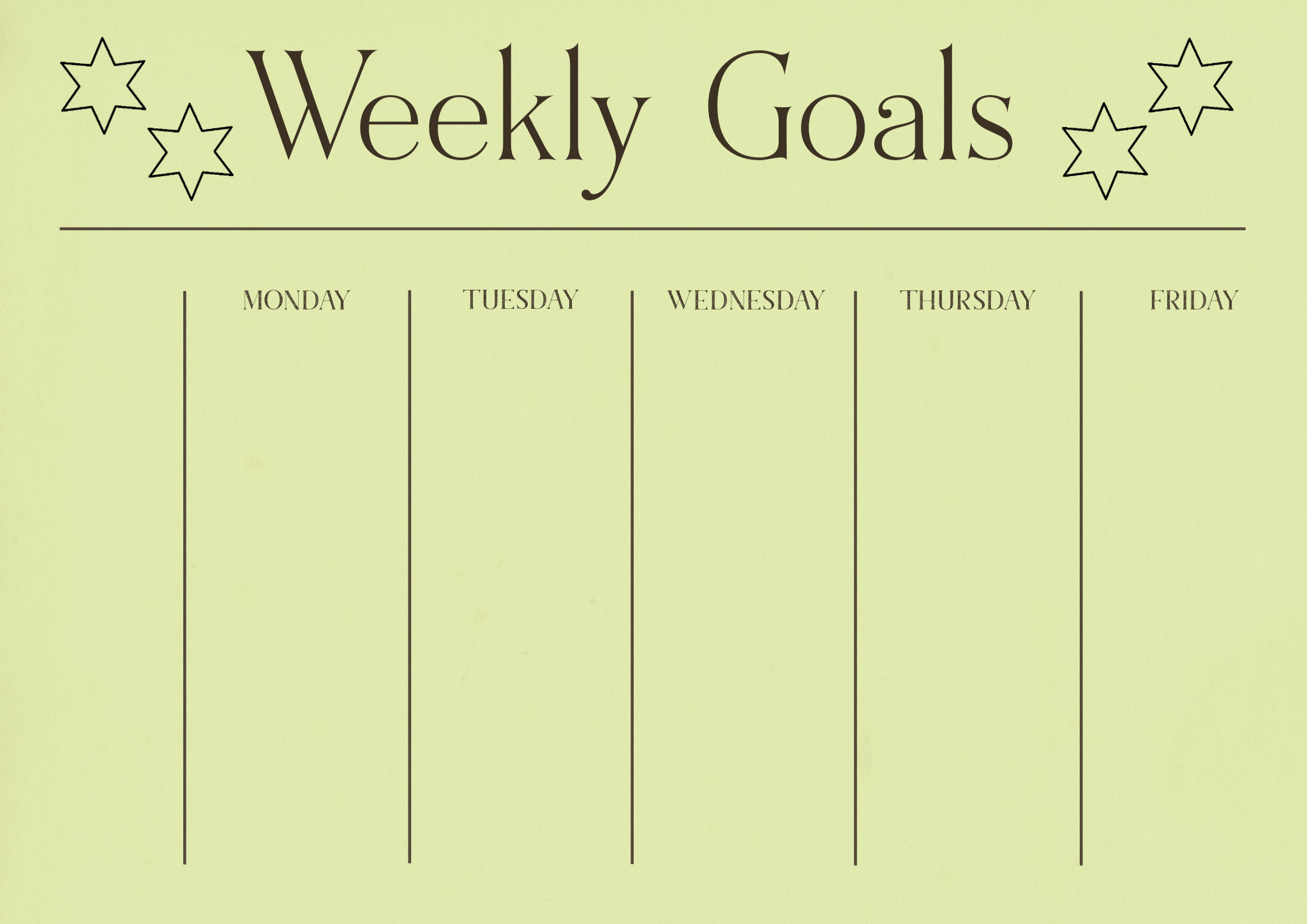 Weekly Goals Sheet, Journal,printable Digital Download - Etsy
