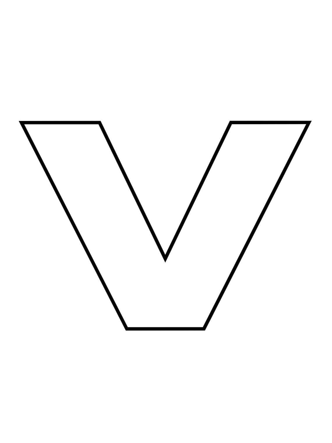Capital Letter V, Upper Case, Template, Colouring Sheet, Instant ...
