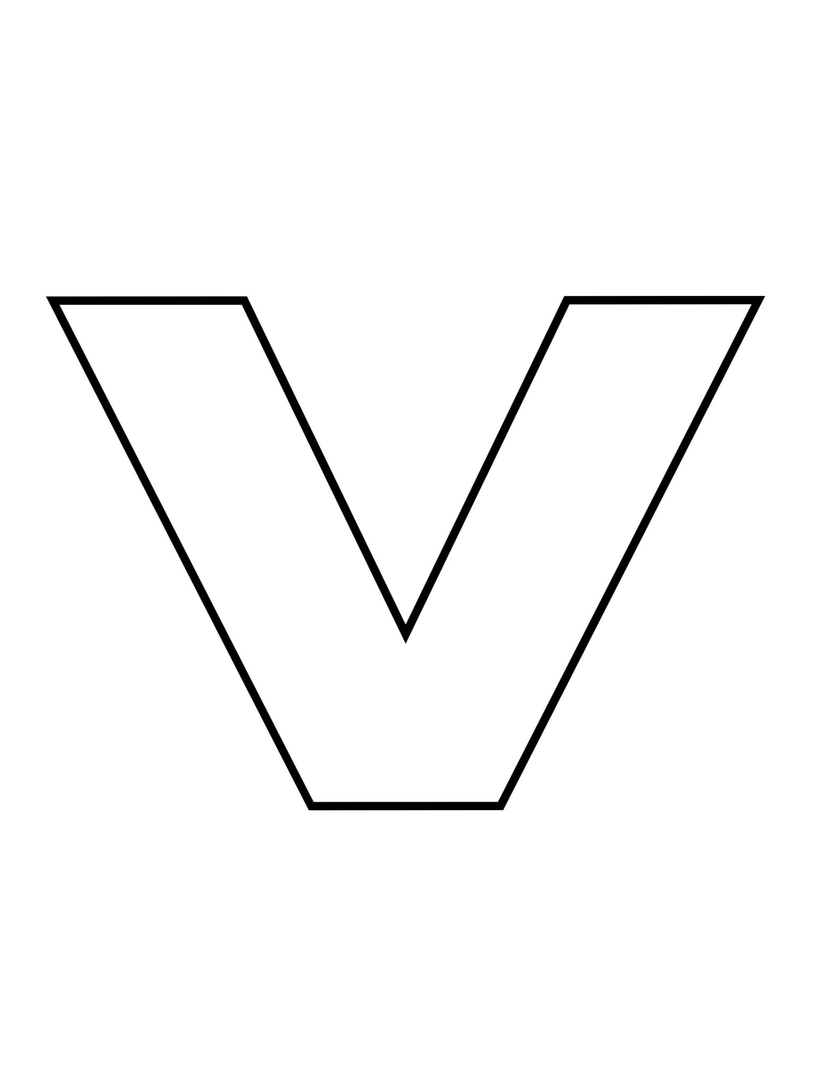 Capital Letter V, Upper Case, Template, Colouring Sheet, Instant ...