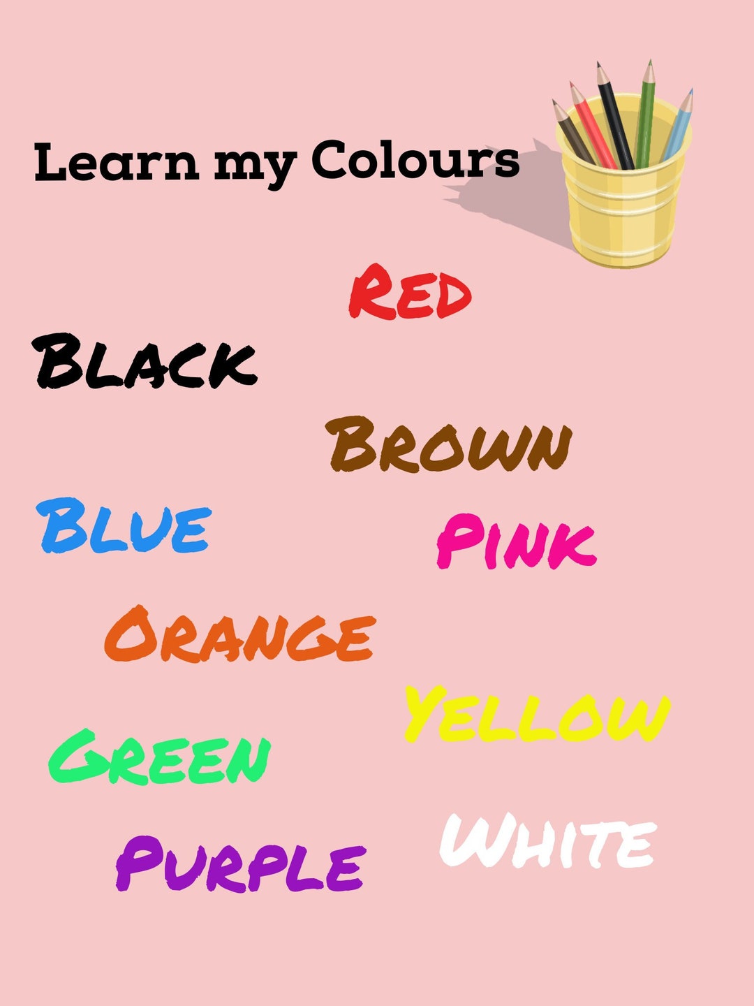 Learn My Colours Printable Digital Download - Etsy