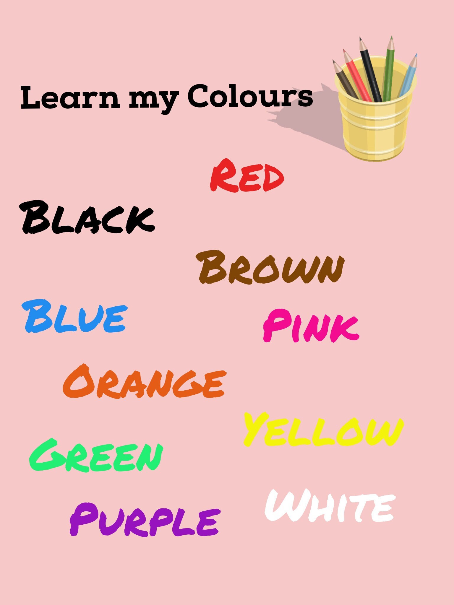 Learn My Colours Printable Digital Download - Etsy