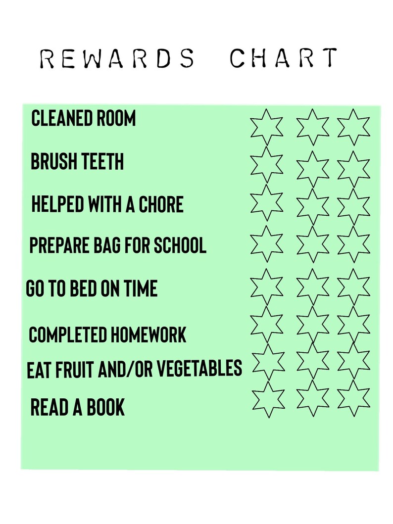 My Rewards Chart Printable Digital Download - Etsy