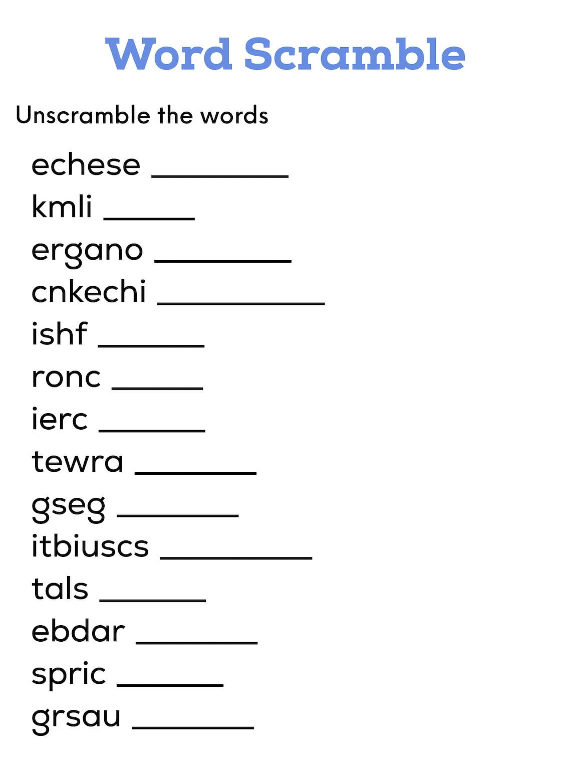 Word Scramble, Unscramble, Games, Puzzle, Word Games, Instant ...