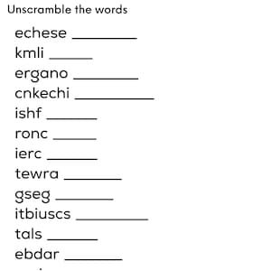 Printable Word Scramble Puzzle Game (digital Download) - Etsy
