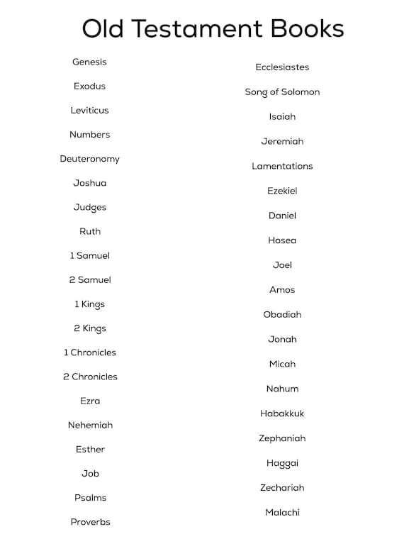 Old Testament Books Bible In Chronological Order (Every Book Ordered