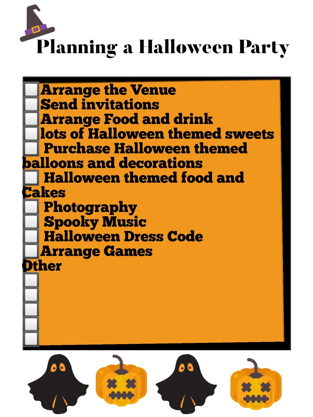 Planning a Halloween Party Printable Digital Download - Etsy
