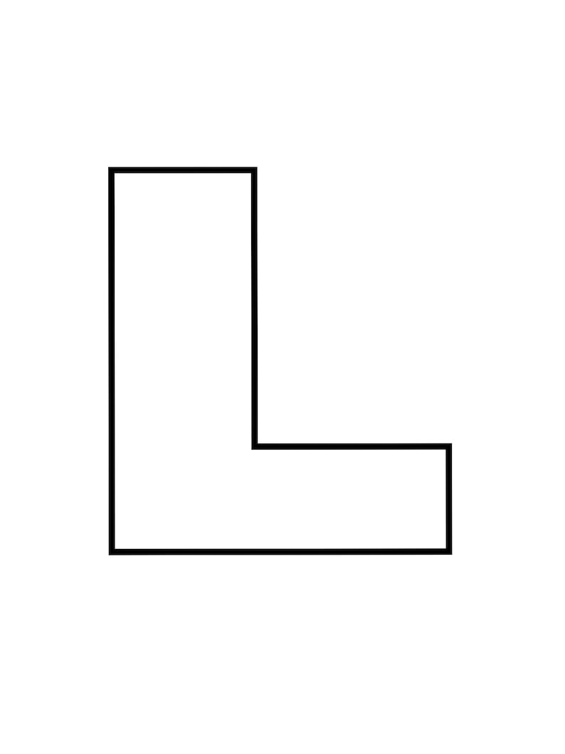 Capital Letter L, Upper Case L, Template, Colouring Sheet, Instant ...