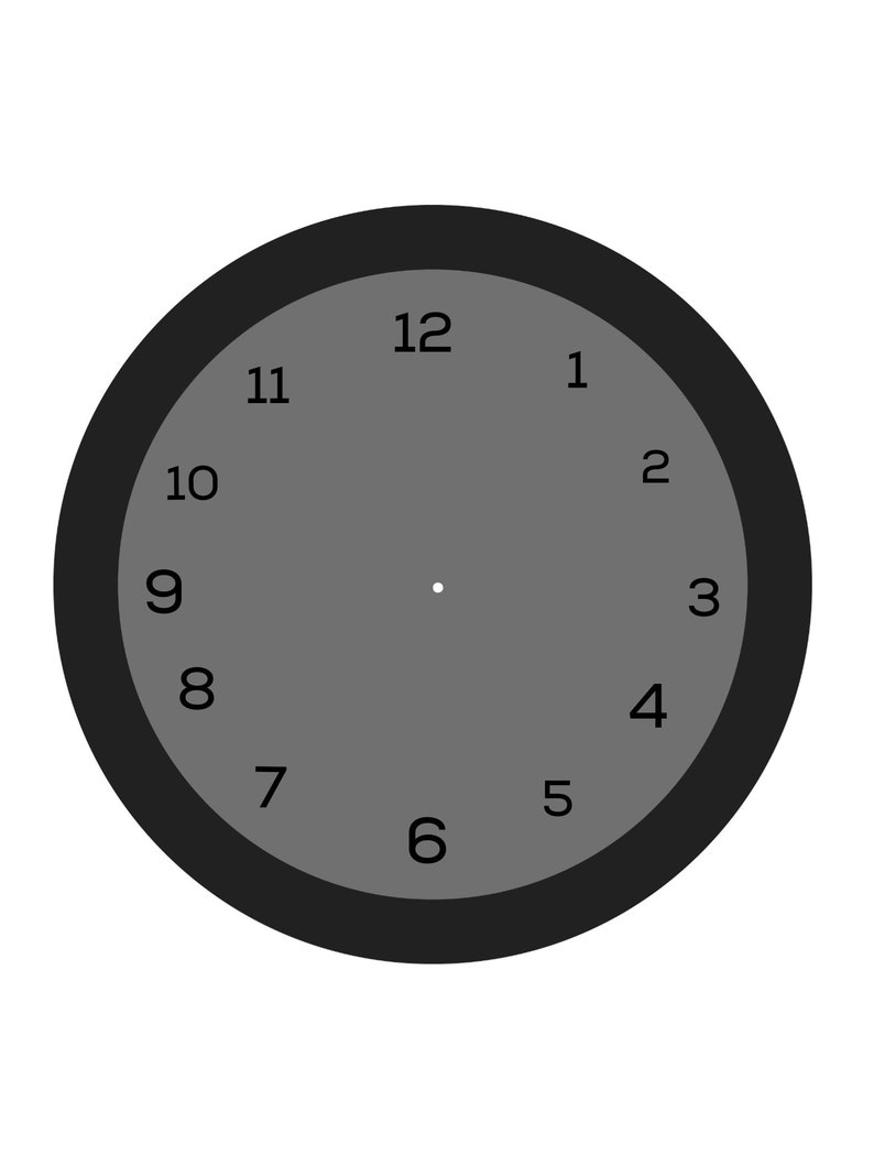 Blank Clock, No Hands, Telling the Time, Learning the Time, Home ...