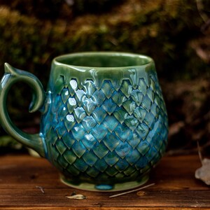 Ceramic Mug, Dragon Scale Mug, Handmade Pottery, - Etsy