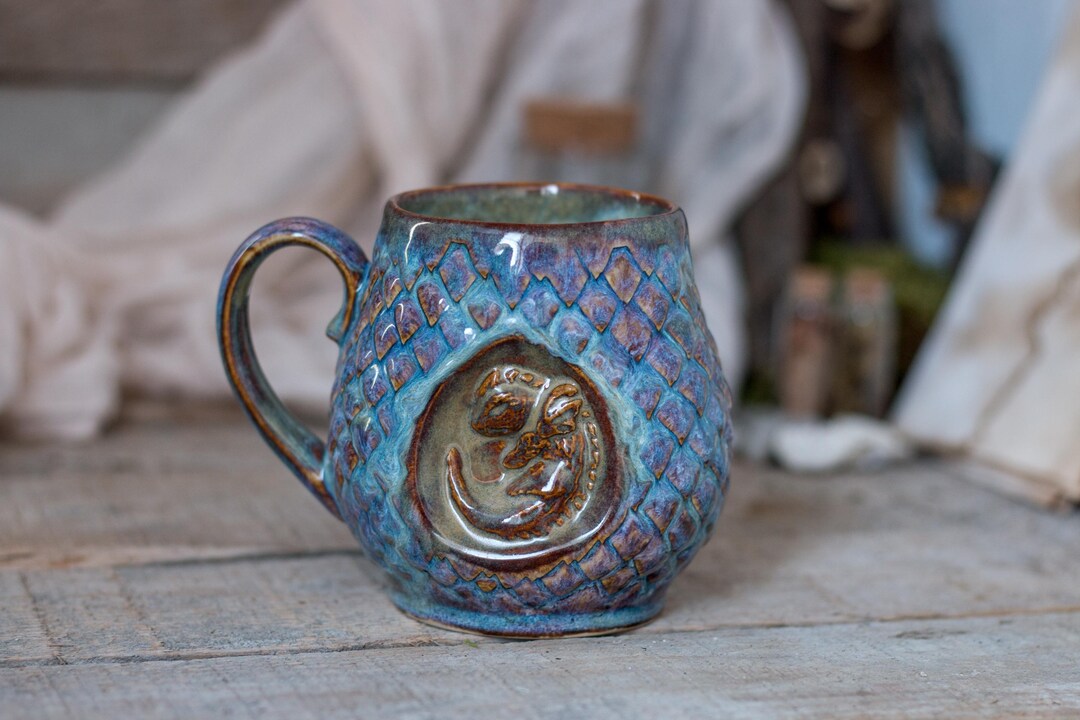 Ceramic Mug, Dragon Scale Mug, Handmade Pottery - Etsy