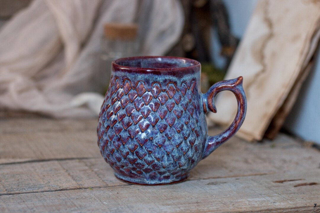 Ceramic Mug, Dragon Scale Mug, Handmade Pottery, - Etsy