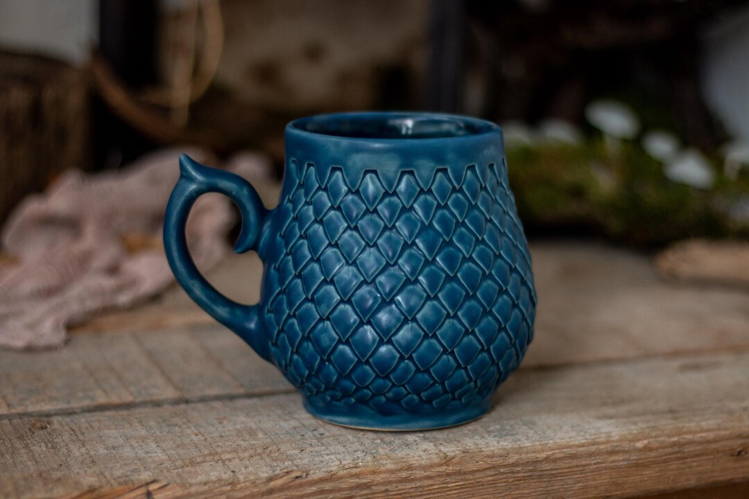 Ceramic Mug, Dragon Scale Mug, Handmade Pottery - Etsy