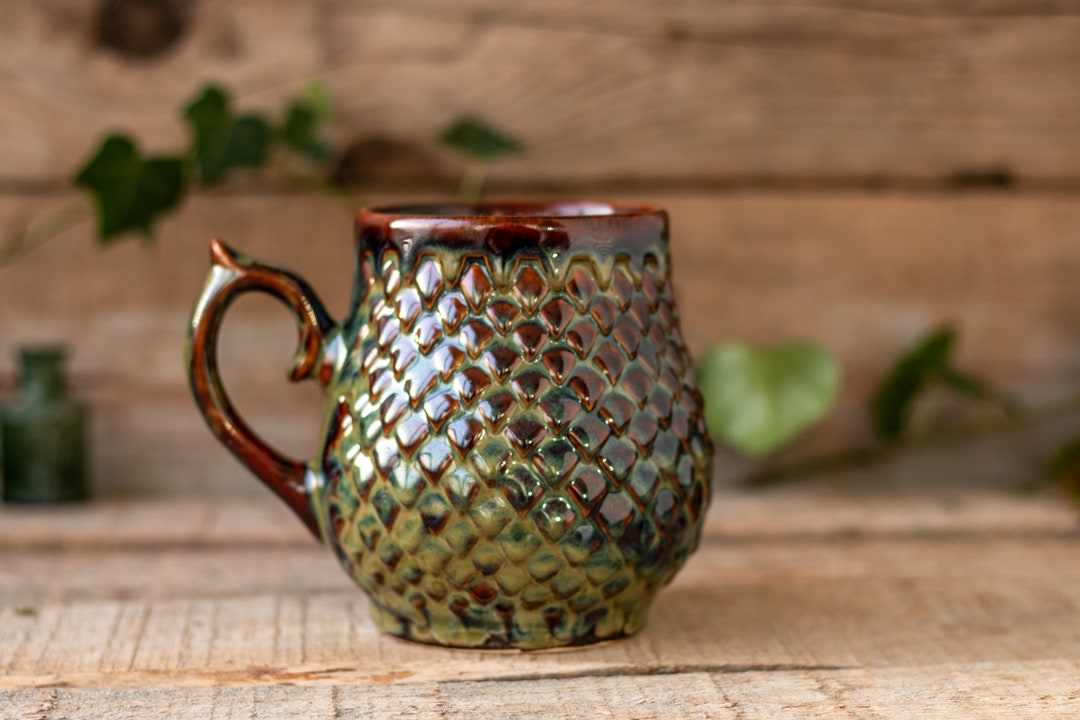 Ceramic Mug, Dragon Scale Mug, Handmade Pottery, - Etsy