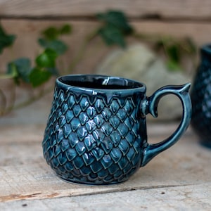 Ceramic Mug, Dragon Scale Mug, Handmade Pottery - Etsy