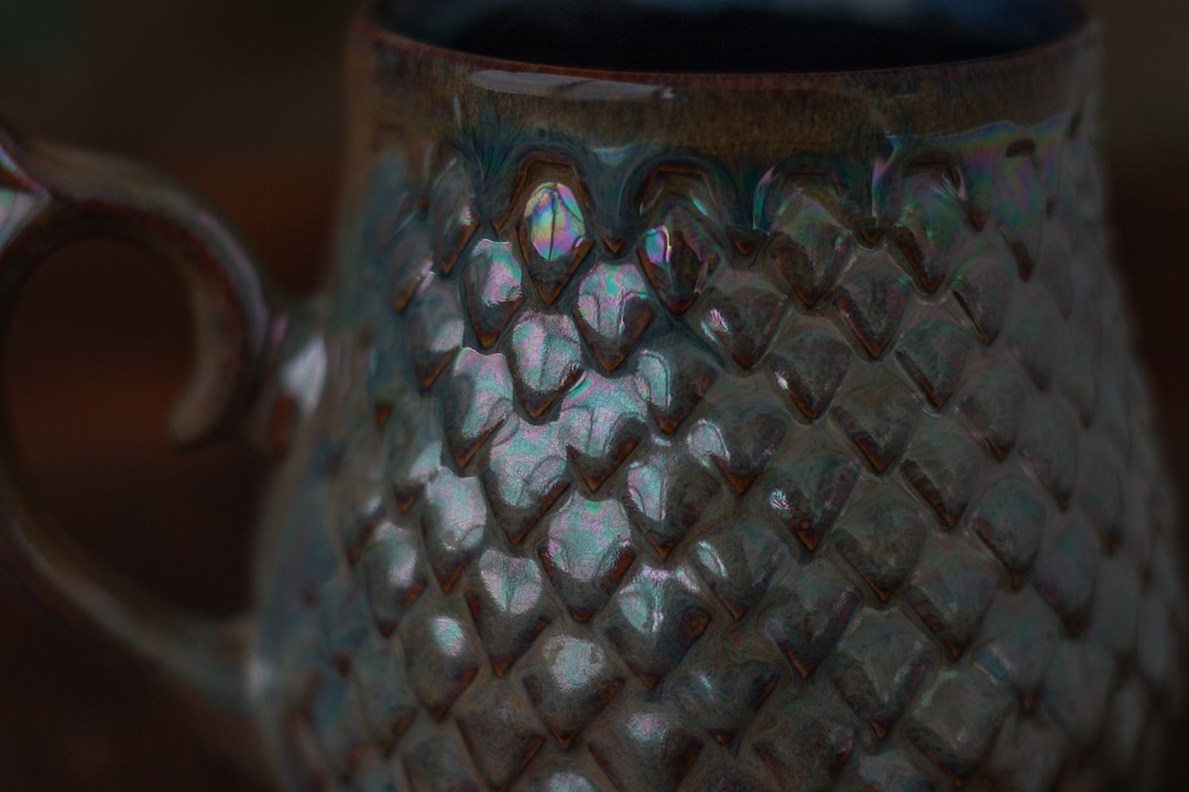 Pearl Ceramic Mug, Dragon Scale Mug, Handmade Pottery, - Etsy