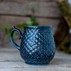 Ceramic Mug, Dragon Scale Mug, Handmade Pottery - Etsy