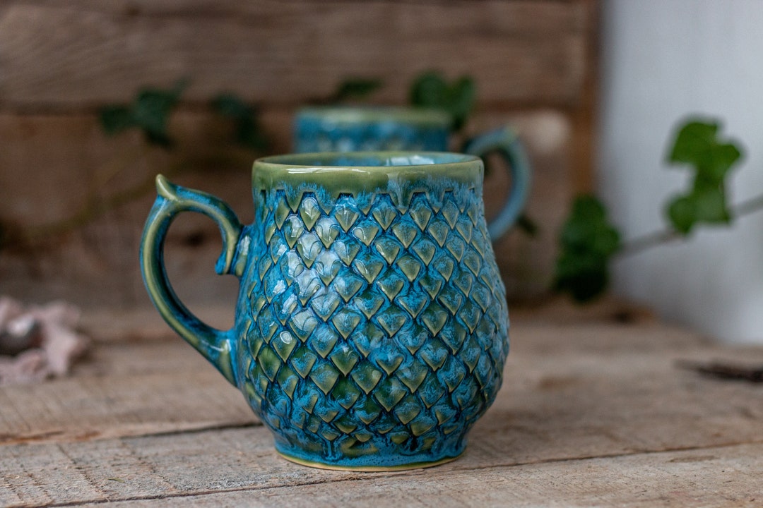 Ceramic Mug, Dragon Scale Mug, Handmade Pottery, - Etsy