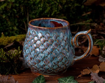 Pottery Dragon Scale Mug Ceramic Handmade Mugs - Etsy
