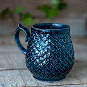 Ceramic Mug, Dragon Scale Mug, Handmade Pottery - Etsy