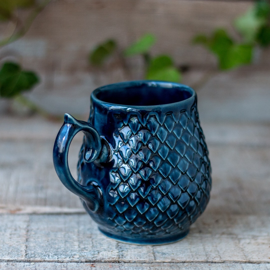 Ceramic Mug, Dragon Scale Mug, Handmade Pottery - Etsy