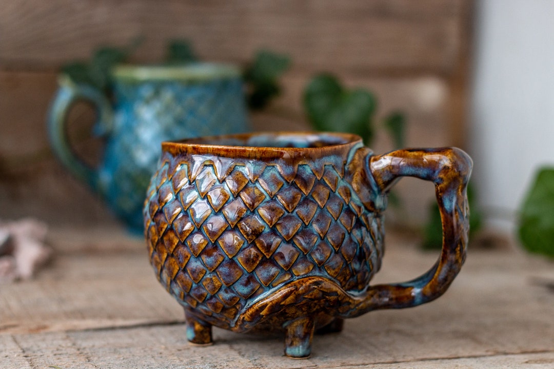 Ceramic Mug, Dragon Scale Mug, Handmade Pottery, Сauldron - Etsy