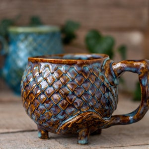 Ceramic Mug, Dragon Scale Mug, Handmade Pottery, Сauldron - Etsy