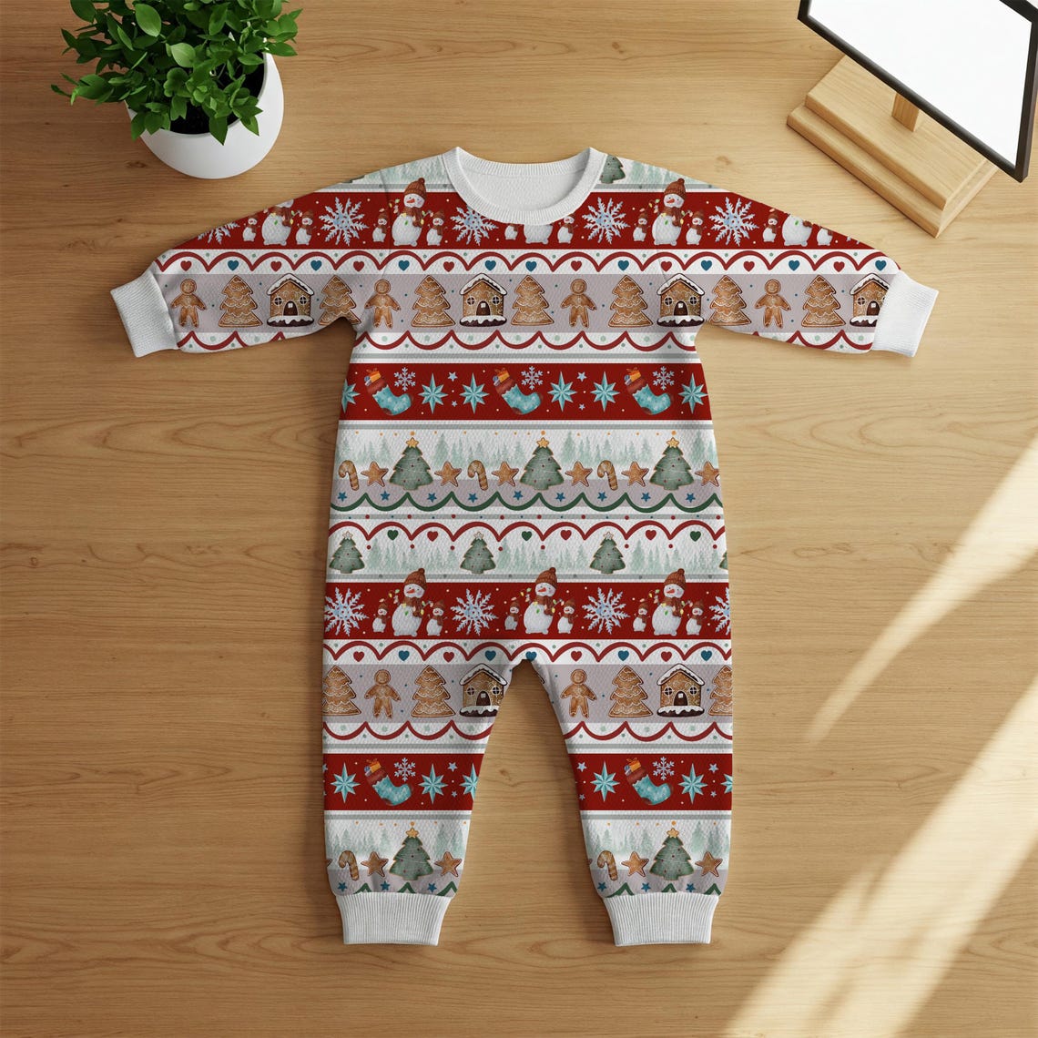 Fair Isle Christmas Pattern: Gingerbread & Xmas Tree Design (digital ...