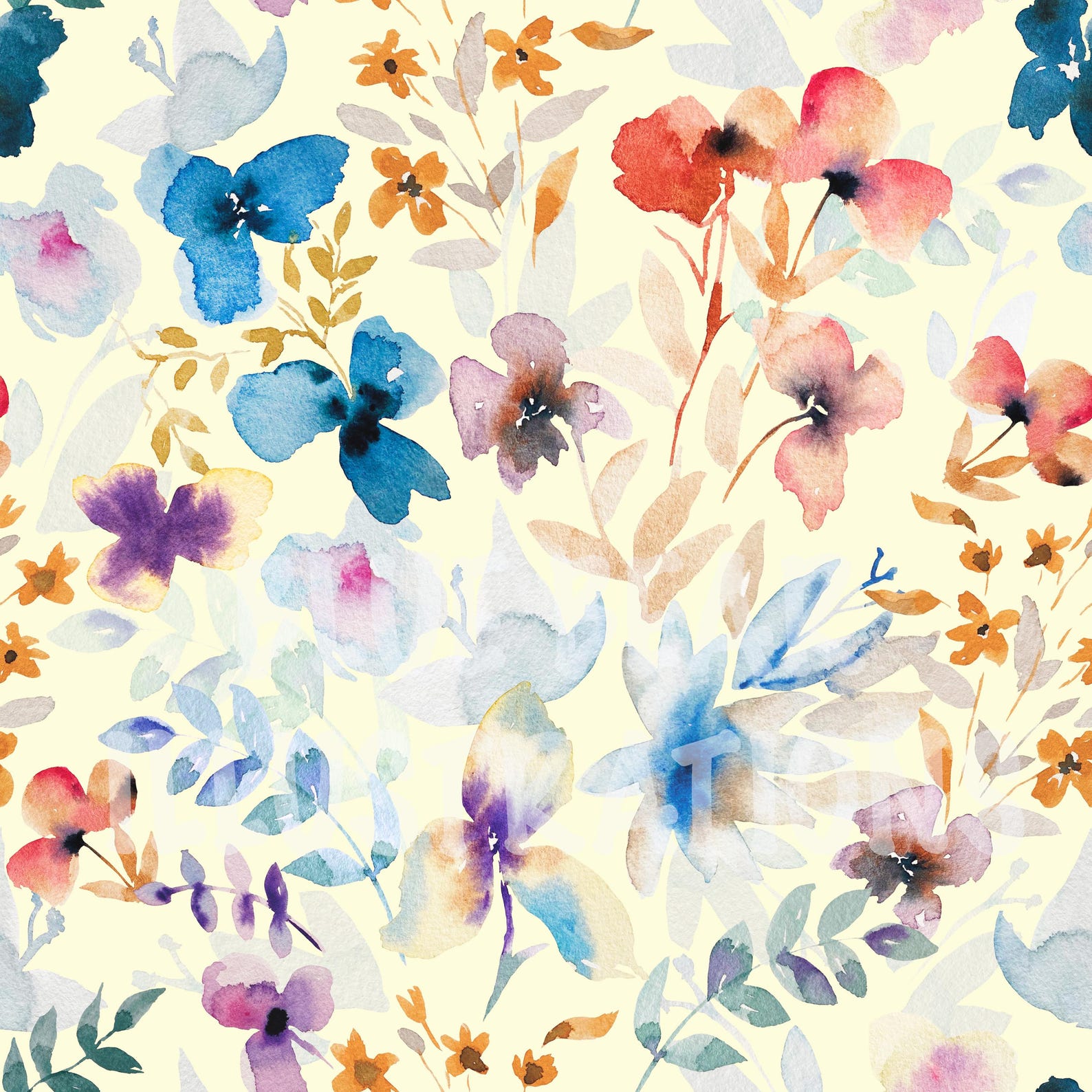 Floral Seamless Pattern, Floral Seamless Design, Wildflowers Print ...