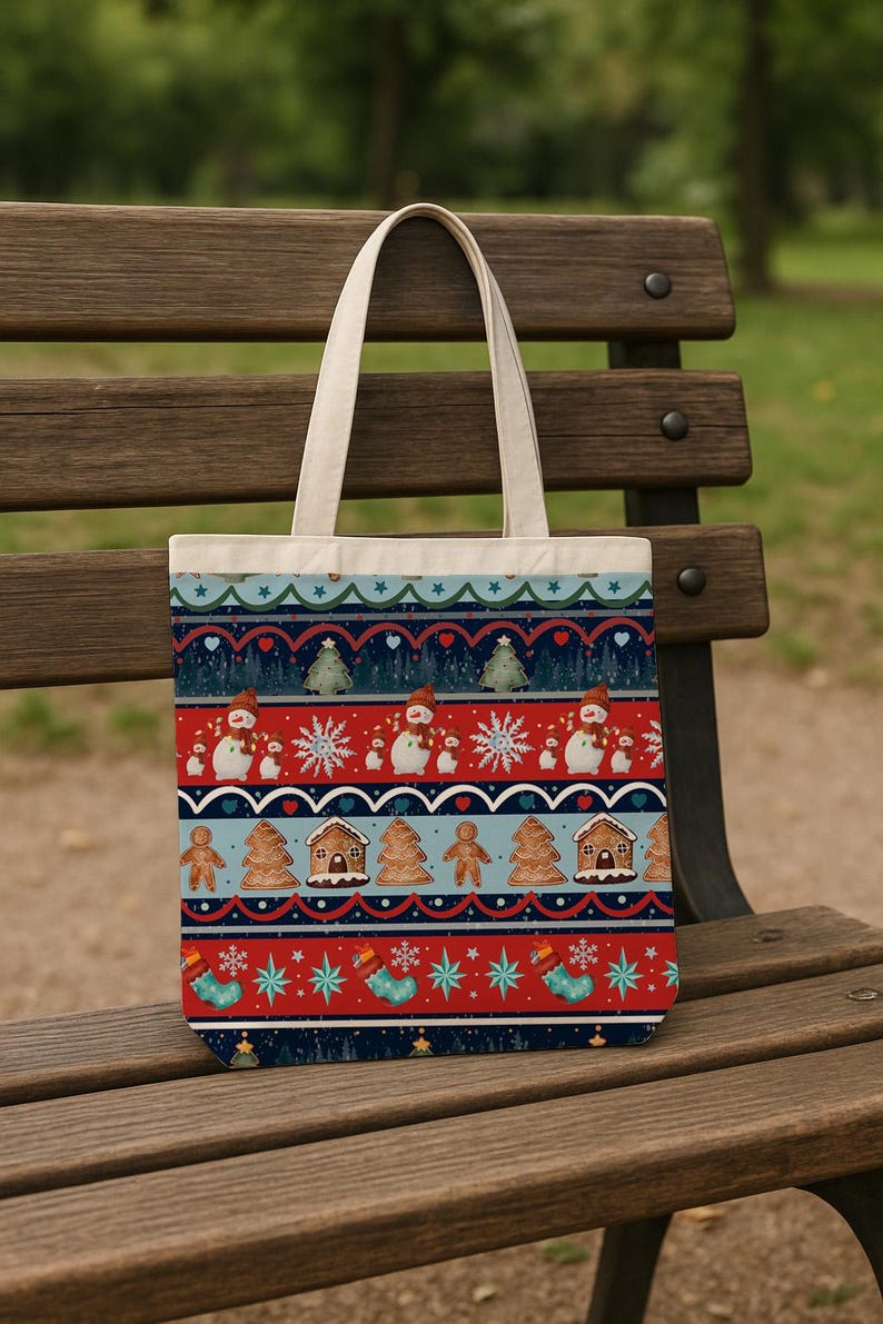 Fair Isle Christmas Pattern: Gingerbread & Xmas Tree Design (JPEG ...