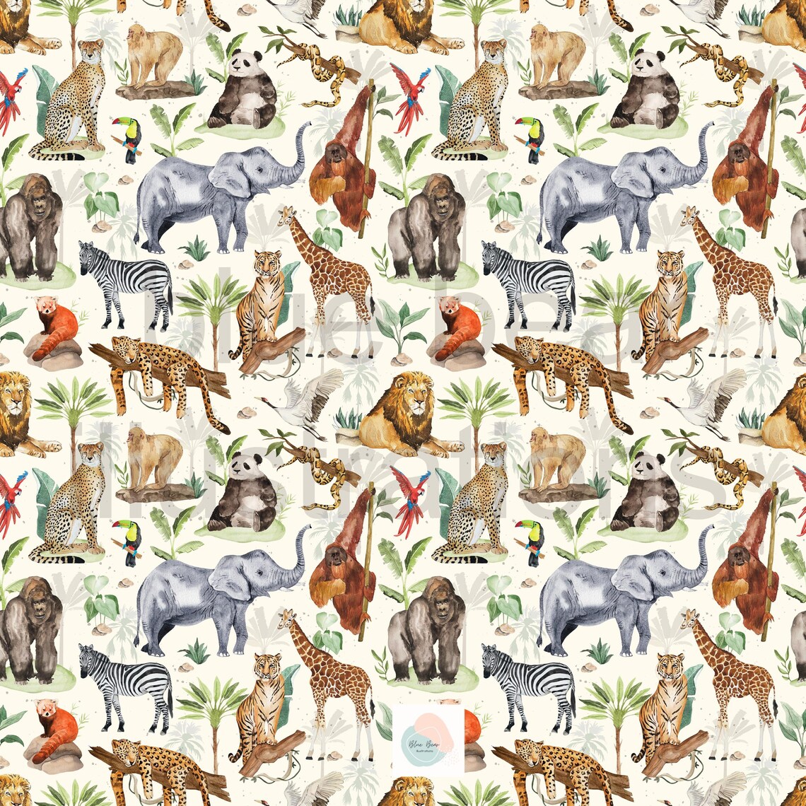 Animal Seamless Pattern , Jungle, Tiger, Leopard, African Animals ...
