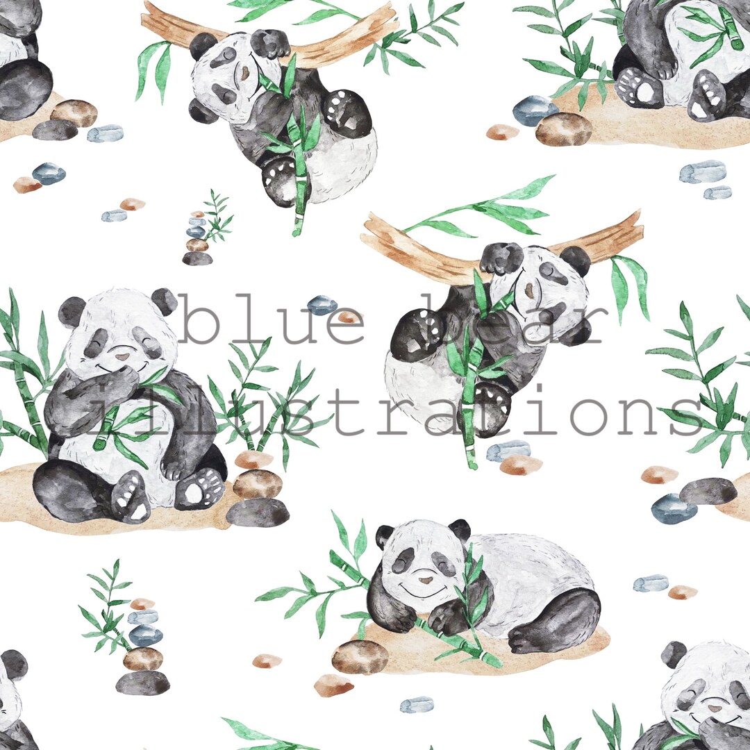 Baby Panda, Hungry Panda Fabric Pattern, Seamless Pattern, 300 Dpi ...
