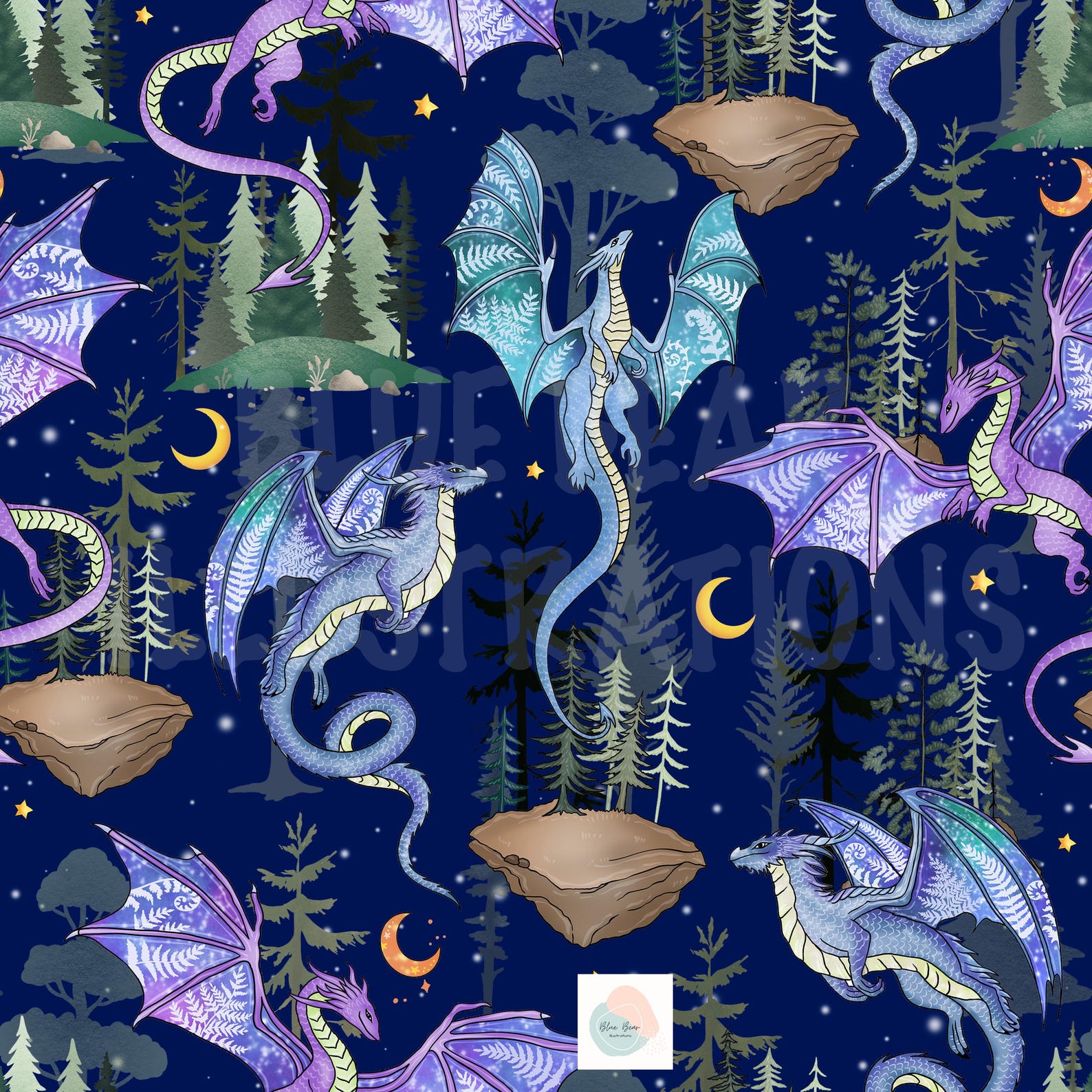 Dragon Seamless Pattern, Dragons Art, Magical Creature, Wizard, HP ...