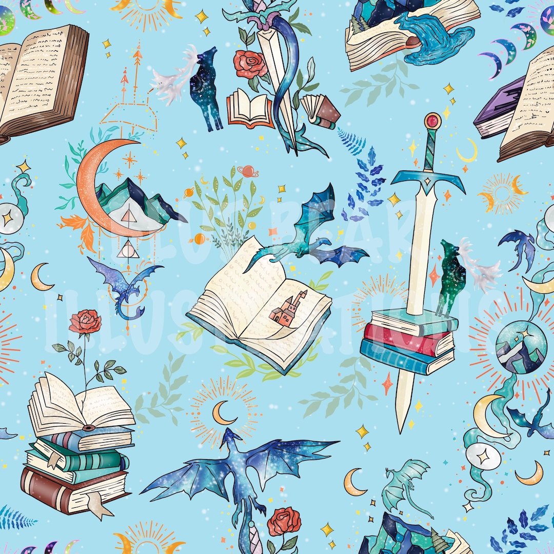 ACOTAR Seamless Pattern, Acotar Seamless Design, Wizard Seamless Design ...