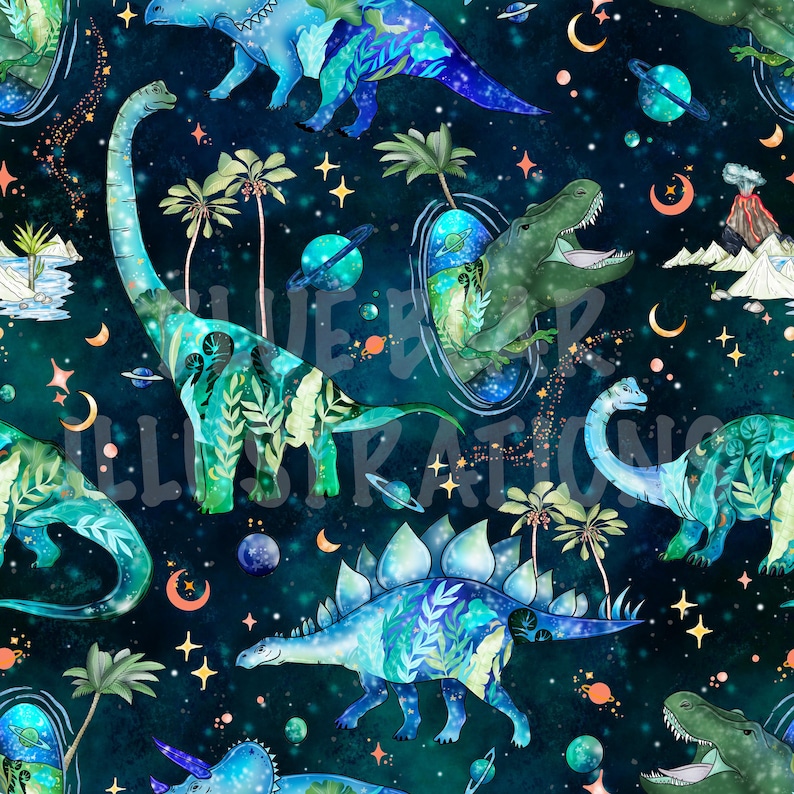 Dinosaur Seamless, Jurassic Park Design, Dino Cute Prints, Instant ...