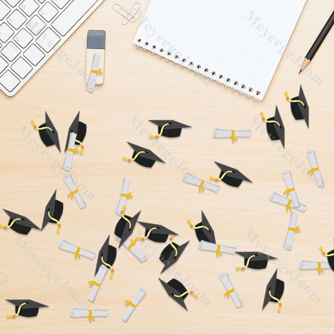 Set of 100 Graduation Cutouts Graduation Hat Confetti Party Decorations ...