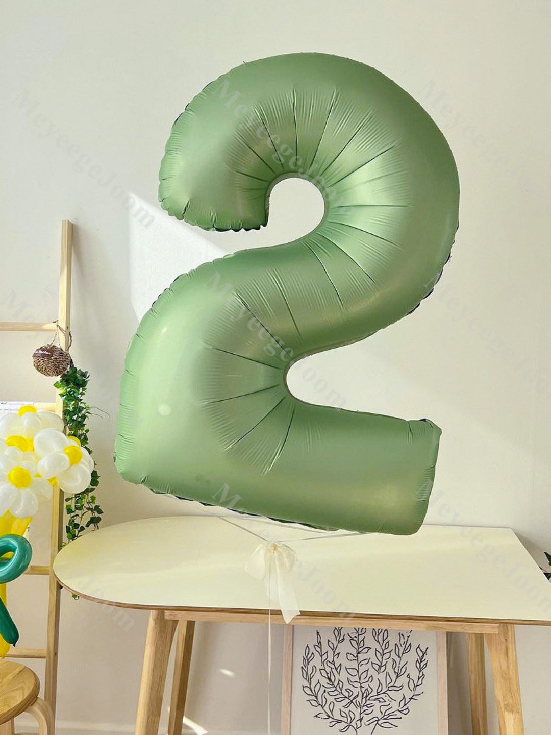 40"olive Green Number Balloon0-9,giant Number Balloons,yellow Number ...
