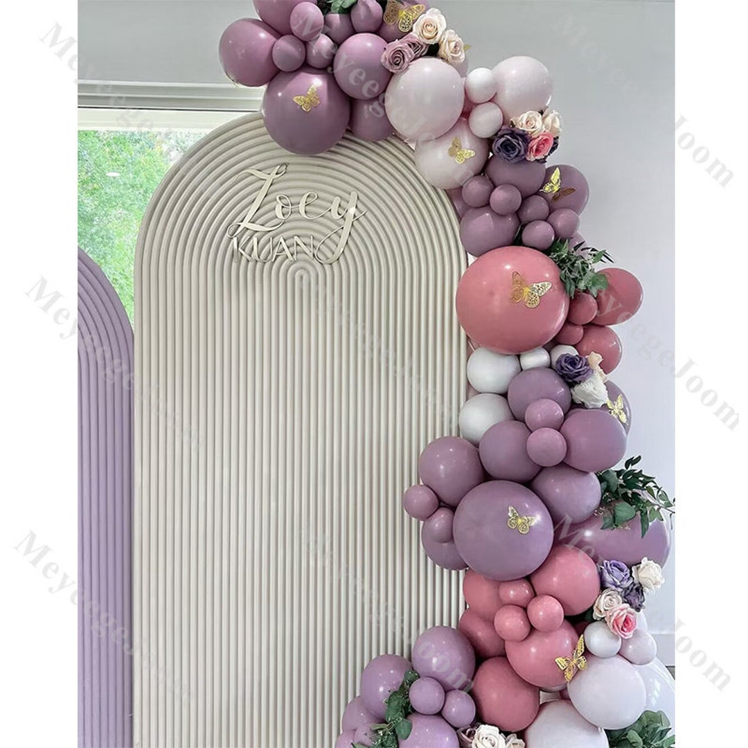 83pcs Retro Balloon Arch Pinkish Purple Boho Matte Balloons Baby Shower ...