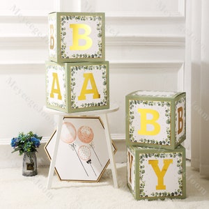 4pcs Baby Balloon Boxes,baby Shower Blocks,custom Baby Boxes,custom ...