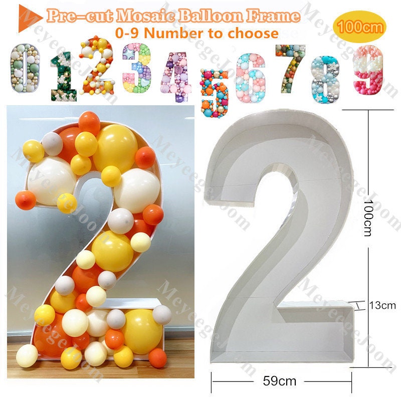 Mosaic Balloon Number Frame - Etsy