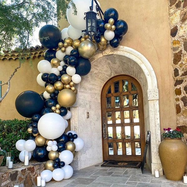 Navy Blue and Gold Balloon Arch - Etsy