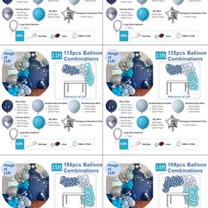 74/115/189pc DIY Outerspace Balloon Arch Silver Blue Double Stuffed ...