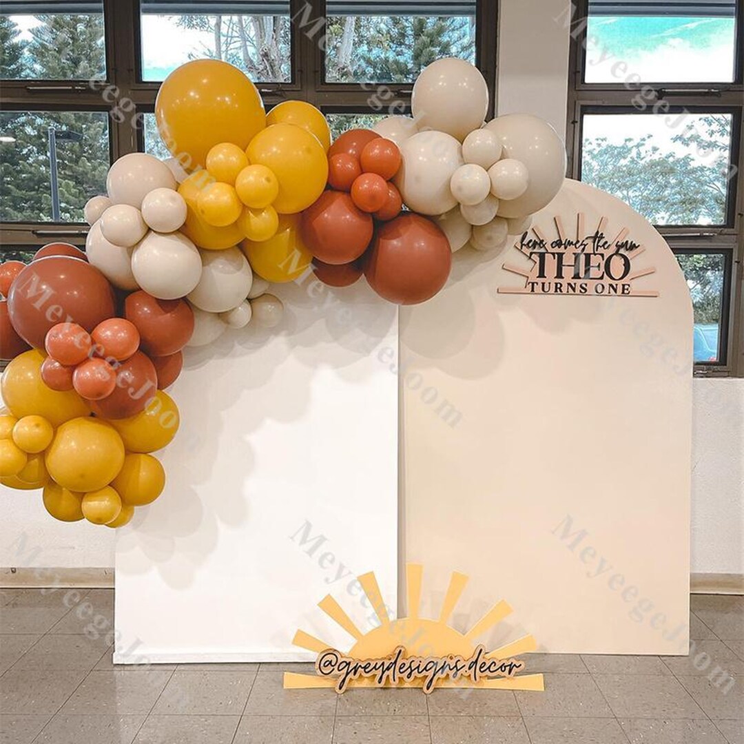 78pcs Sun Themed Balloon Garland Retro Burnt Orange Yellow Globos Baby ...