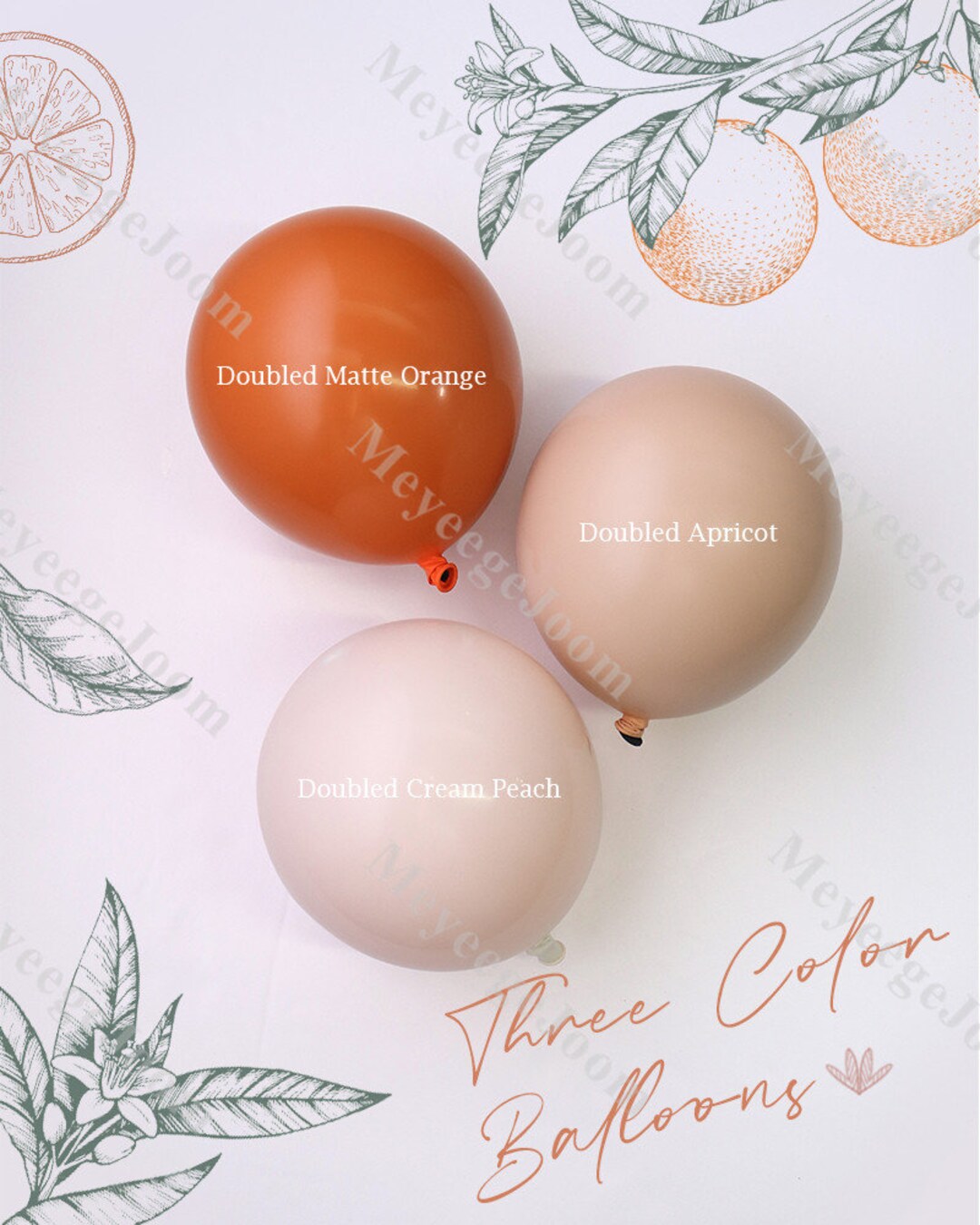 5"/10"/12"/18" Double Stuffed Balloon Cream Peach Apricot Orange Matte Boho Balloons Baby Shower ...