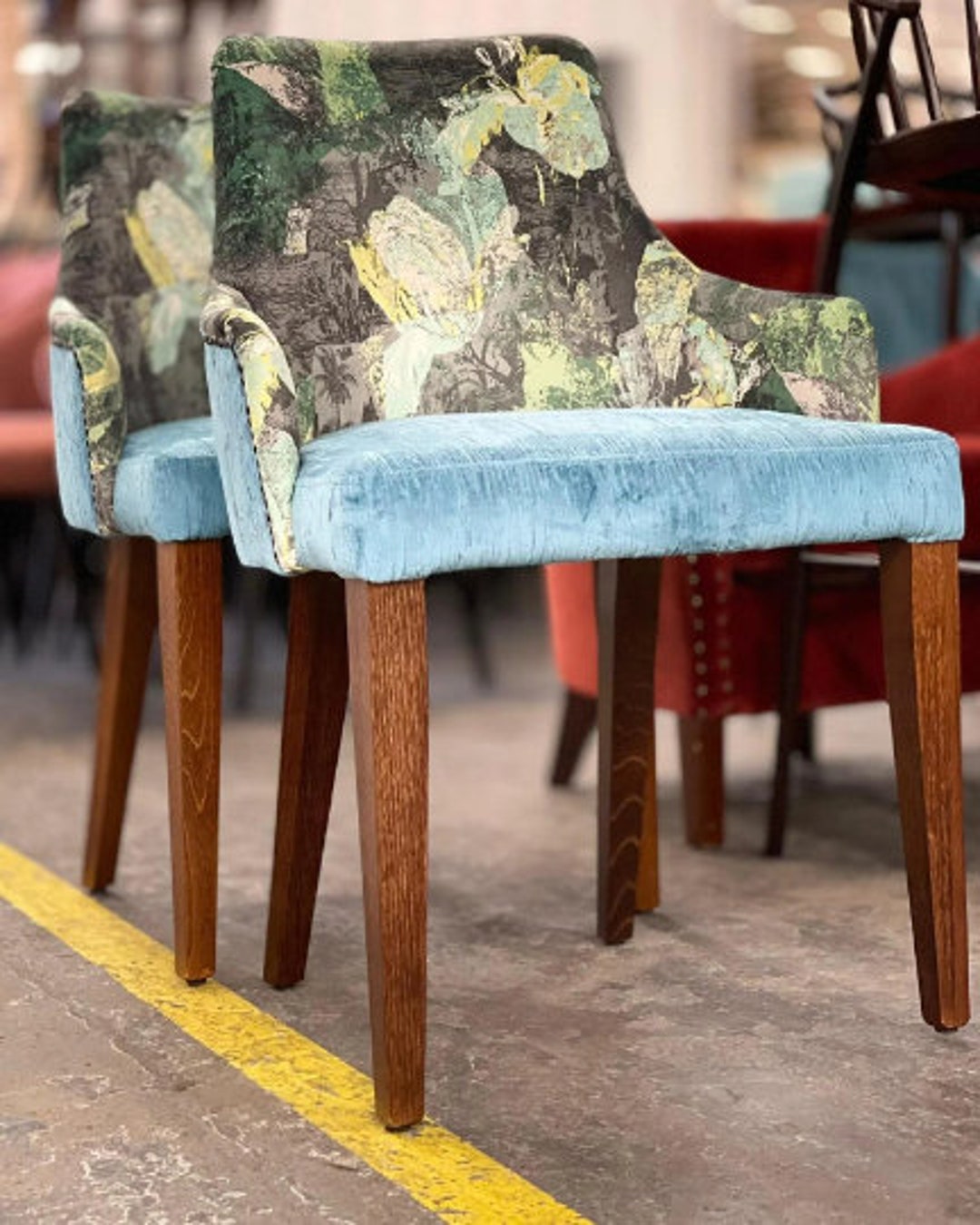 British Made Fluted Back Dining Chair Upholstery in Reall - Etsy