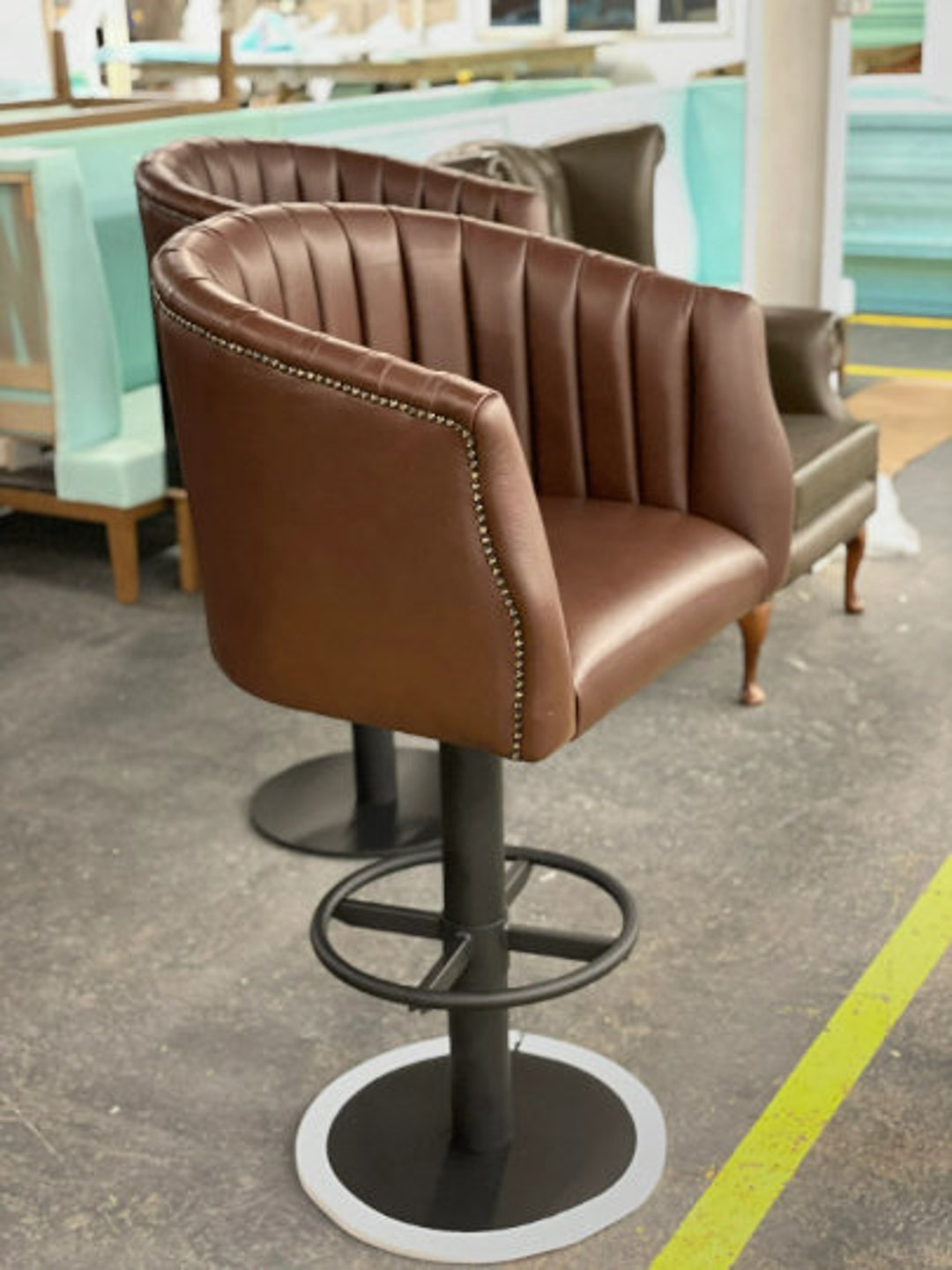 Luxury British Made Fluted Design Bar Stool Upholstery in - Etsy UK