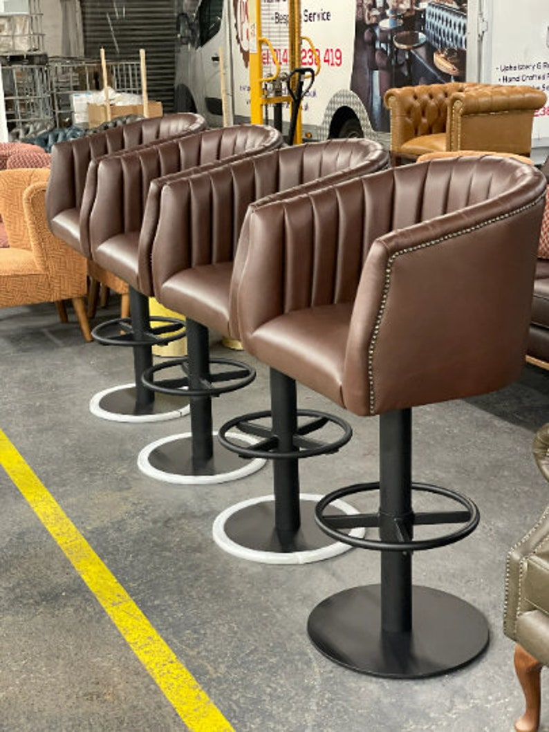 Luxury British Made Fluted Design Bar Stool Upholstery in - Etsy UK