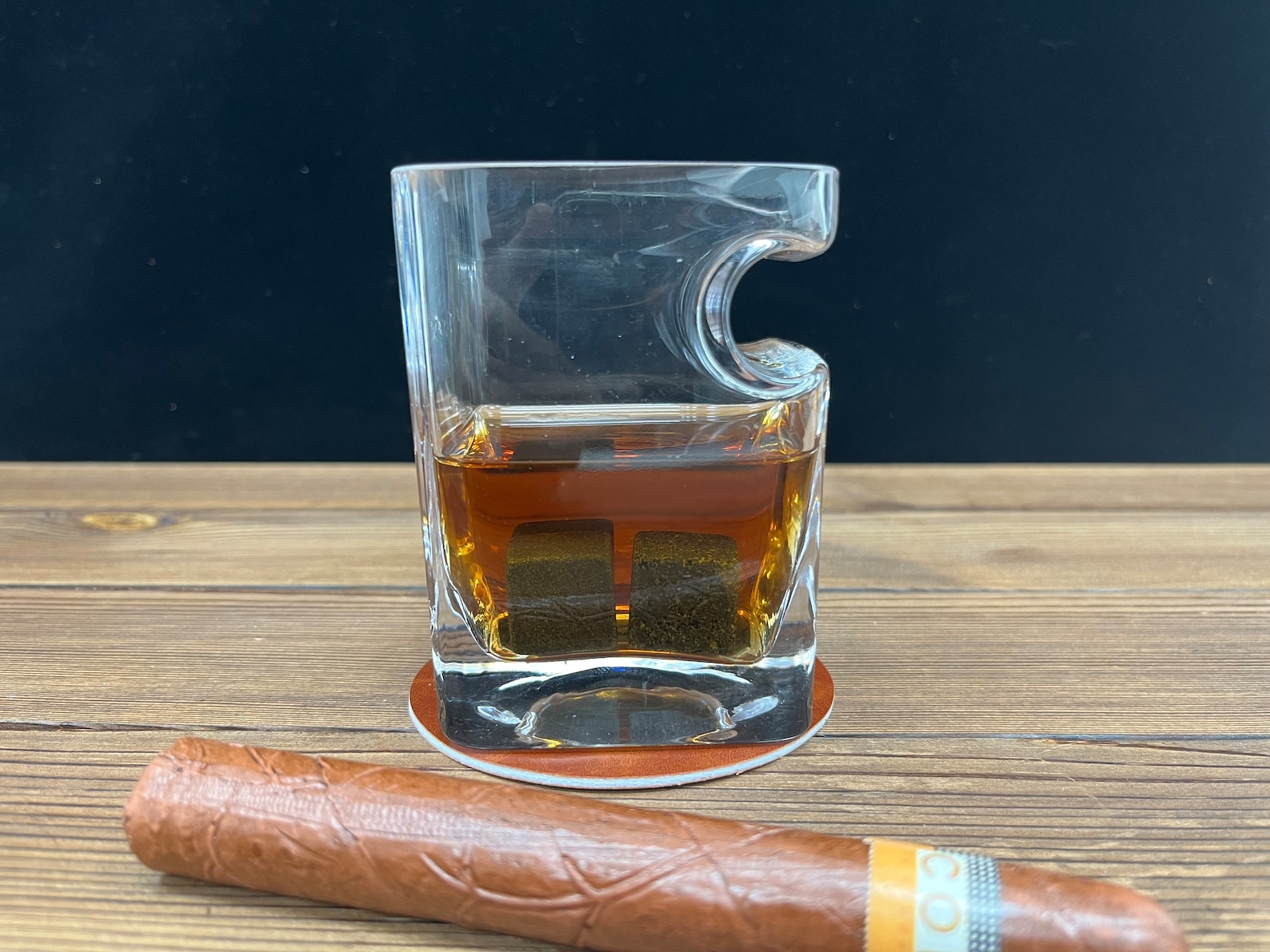 Custom Whiskey Cigar Glass Holder Engraved Rocks Glass - Etsy