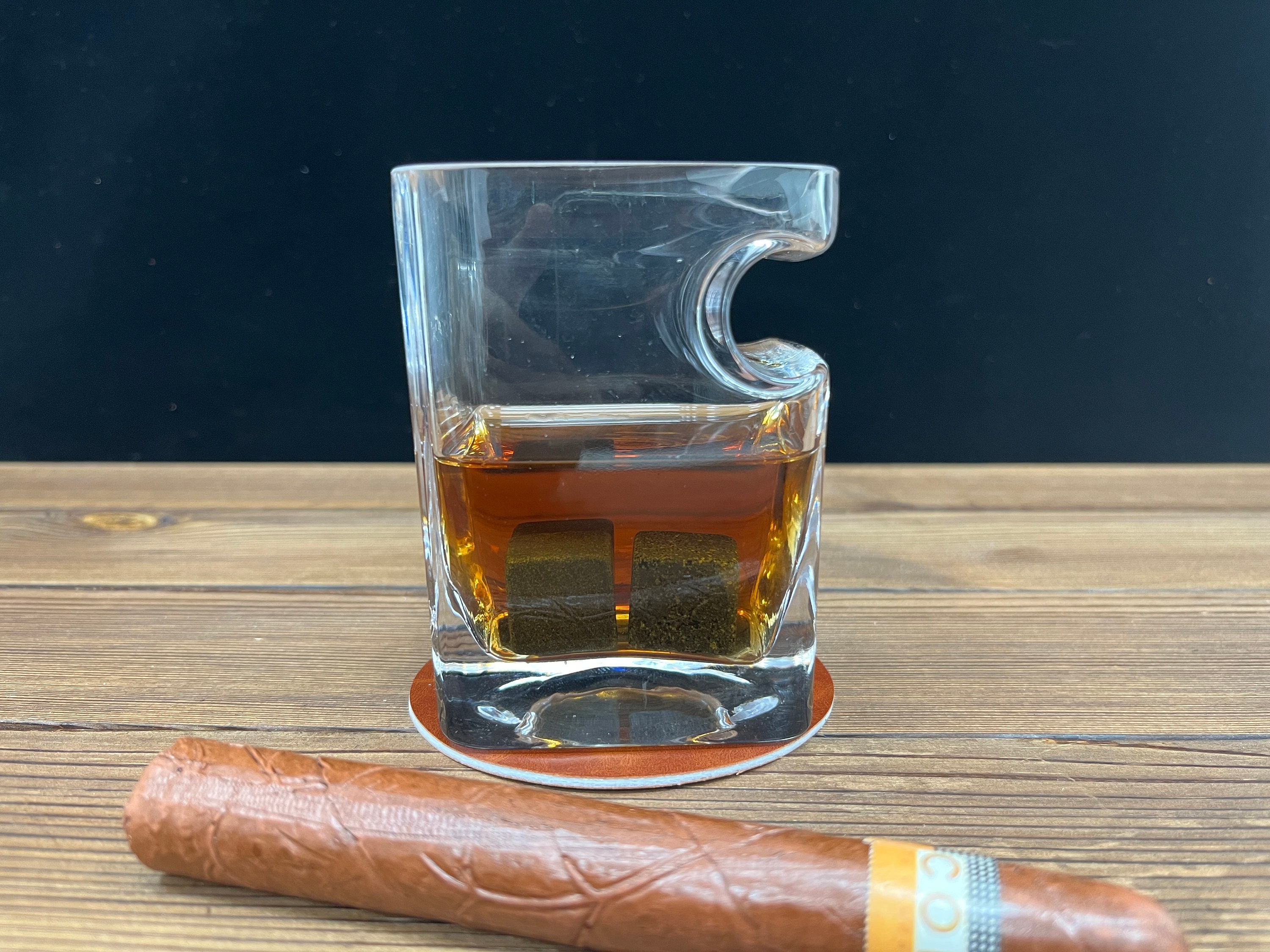 Cigar Holder Whiskey Glass Personalized Groomsman Engraved - Etsy
