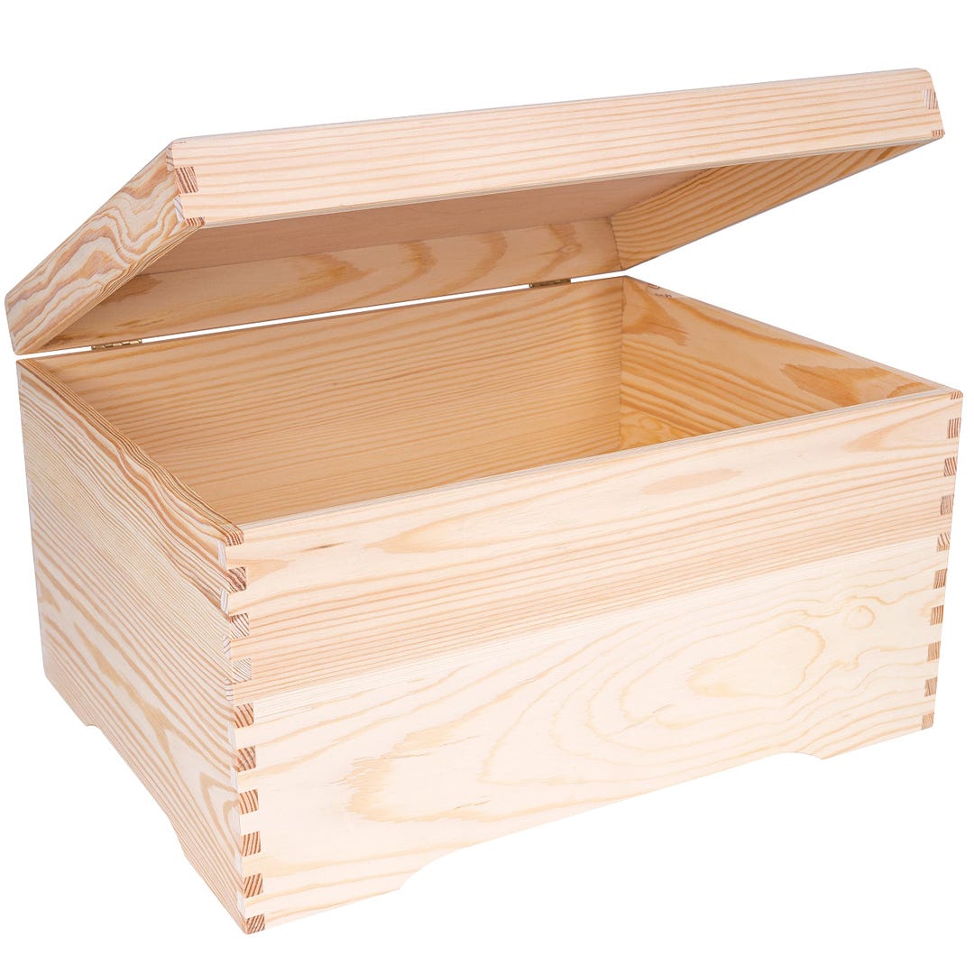 XXL Extra Large Wooden Storage Box 40 X 30.5 X 24 Cm Plain, Unfinished ...