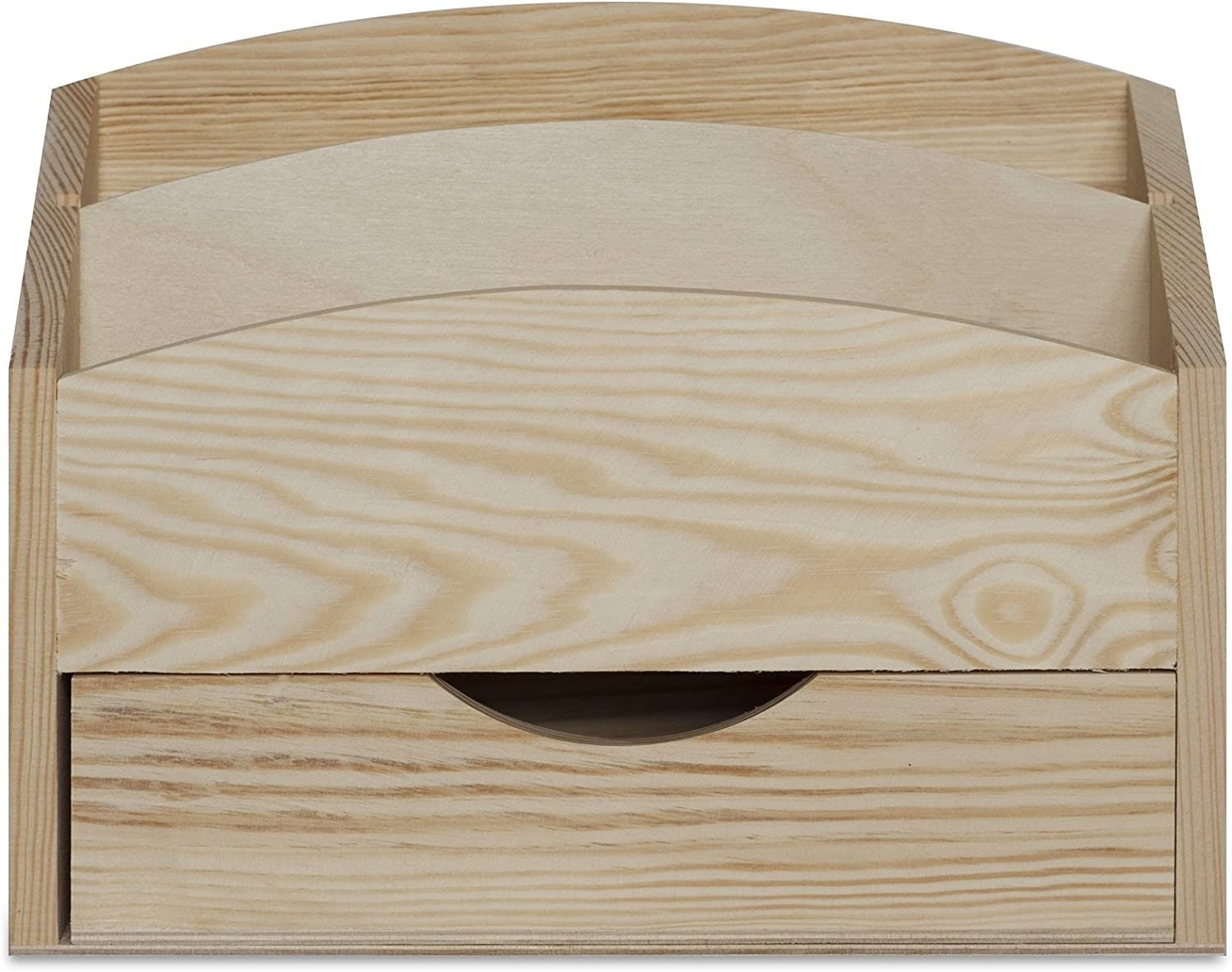 Wooden Desk Organiser Letter Rack 25 X 10 X 20.5 Cm 2 Compartments With ...